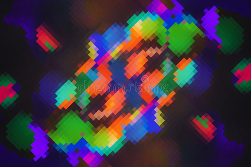 Digital Pixel- Art Decoration Stock Illustration - Illustration of data ...