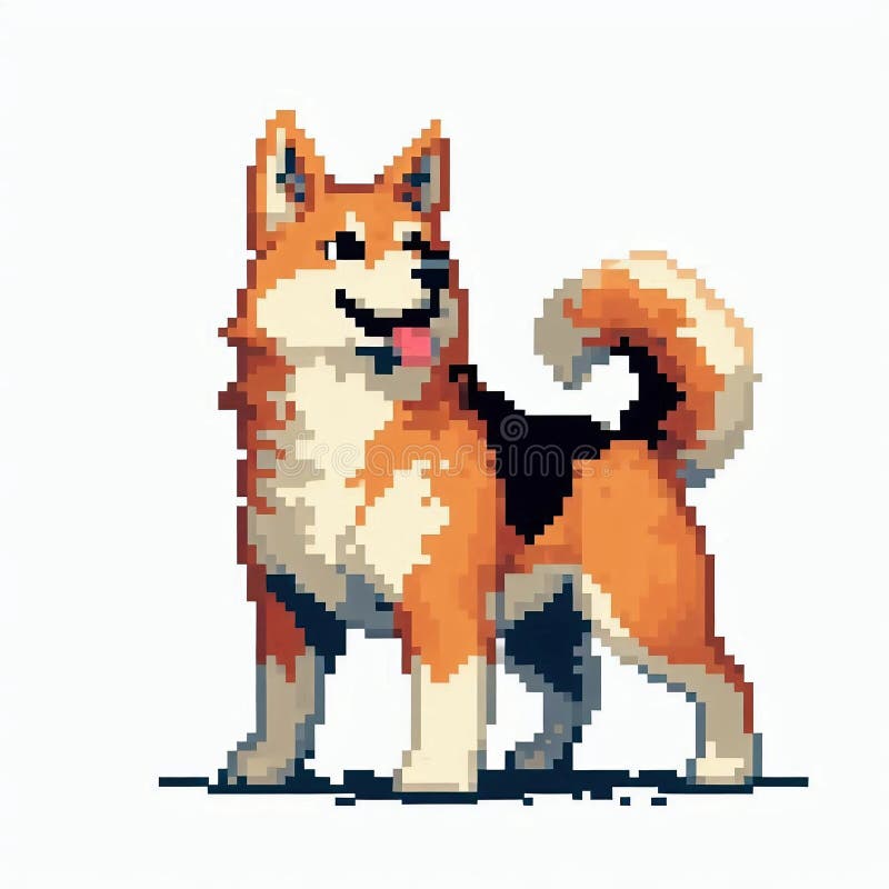 Pixel art dog stock illustration. Illustration of loyal - 326648153