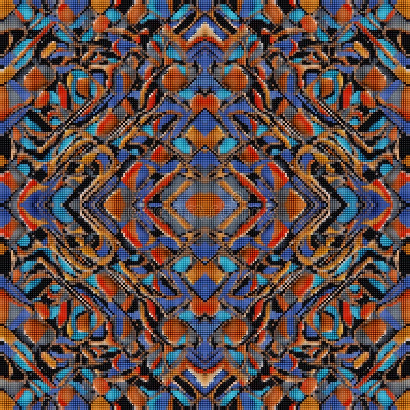 Digital Pixel Art Halftone Mosaic Seamless Pattern. Colorful Half Tone ...