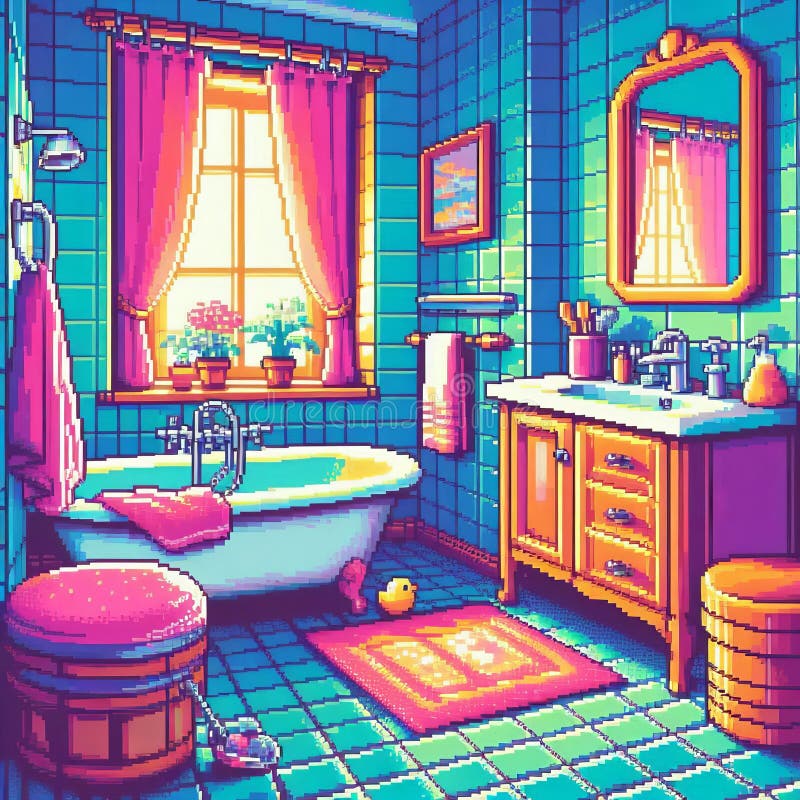 Pixel Art Bathroom Stock Illustrations – 2,515 Pixel Art Bathroom Stock ...