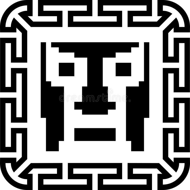 Digital Pixel Cyber Avatar Icon. Computer Technology, Security, Hacking ...