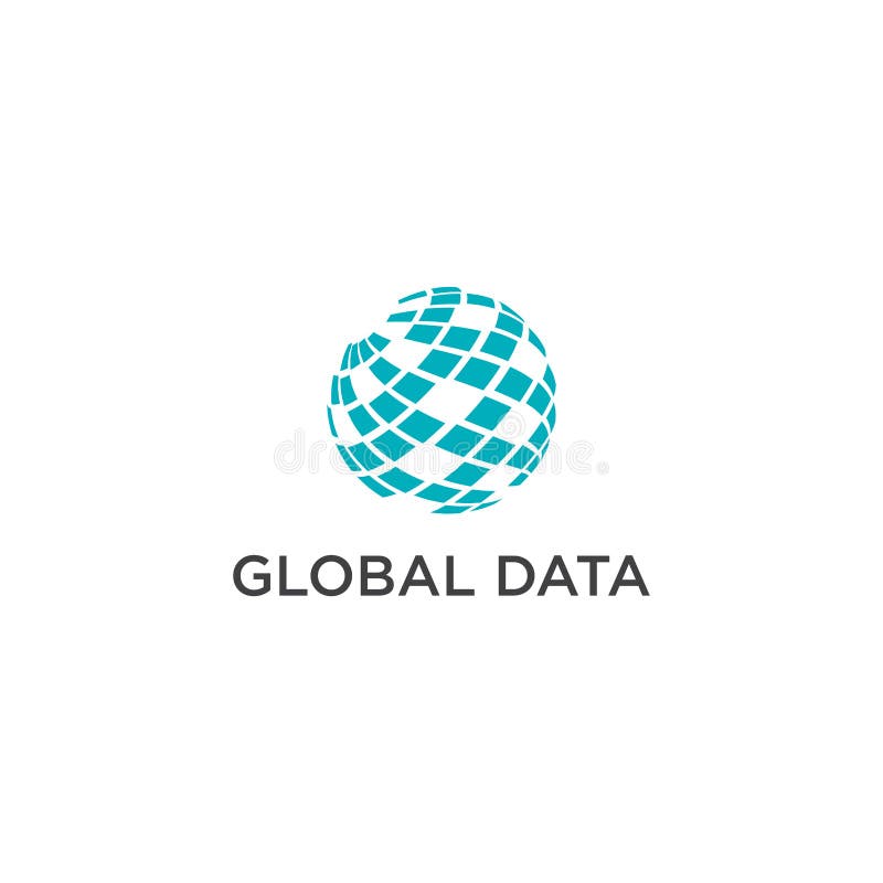 Digital Pixel Globe. Data Global Logo Icon Design Template Stock Vector ...