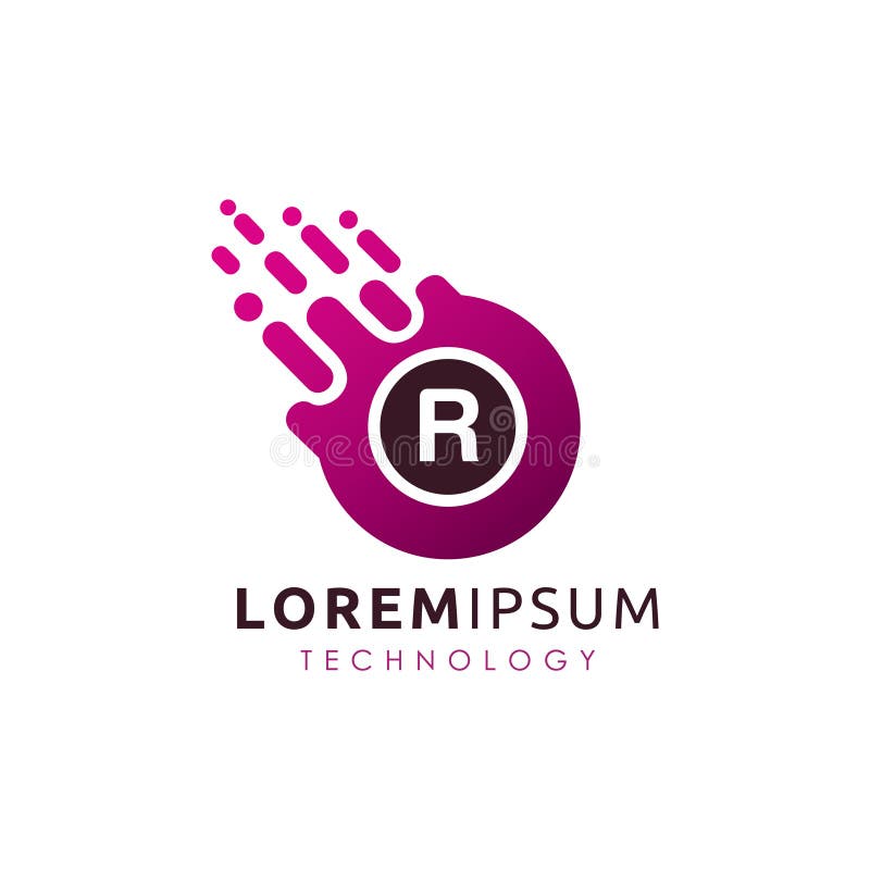 Digital Data Letter R Logo Vector. Stock Illustration - Illustration of ...