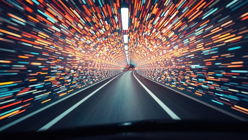 A Digital Pixel Tunnel a Futuristic Abstract Visual Journey through a ...