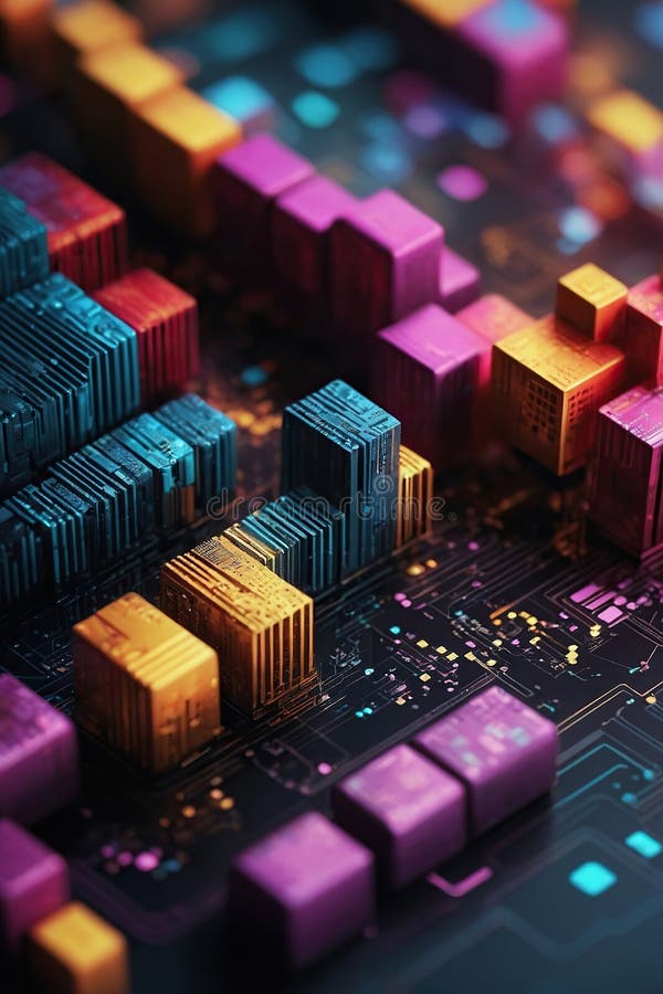 Digital Pixelated or Bit Patterns Symbolizing Data and Communication ...