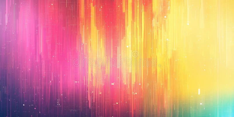 Digital Pixelated Glitch Effect in Rainbow Tones Background for ...