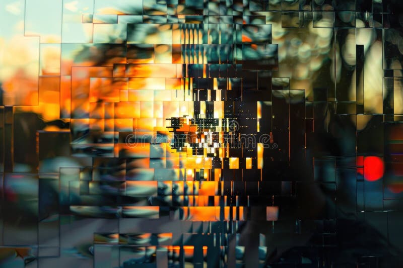 Digital Pixelation Abstract Effect on a Modern Background. Generative ...