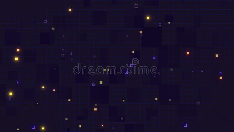 Digital Pixels on Black Computer Screen with Grid Stock Footage - Video ...