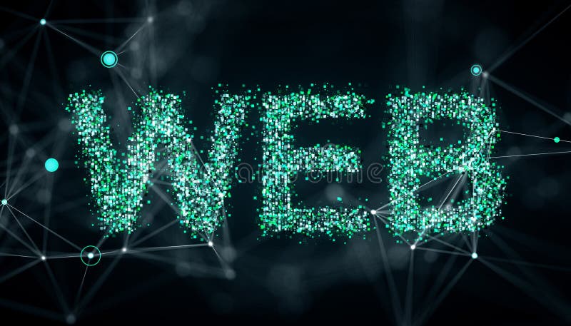 Digital Pixels Forming the Word "WEB" Stock Illustration - Illustration ...