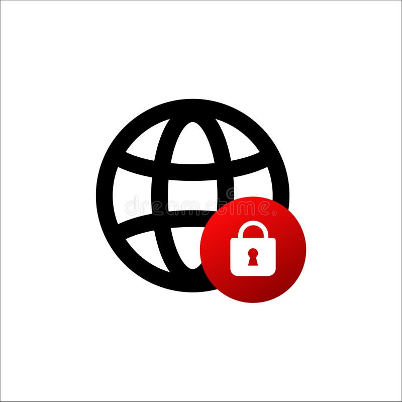 Digital Planet with Red Padlock Stock Vector - Illustration of global ...