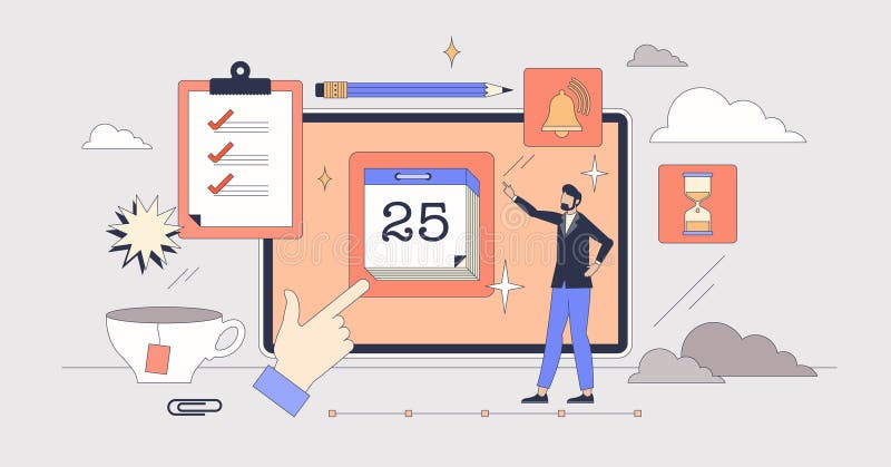 Digital Planner for Online Task Reminders Tiny Person Neubrutalism ...