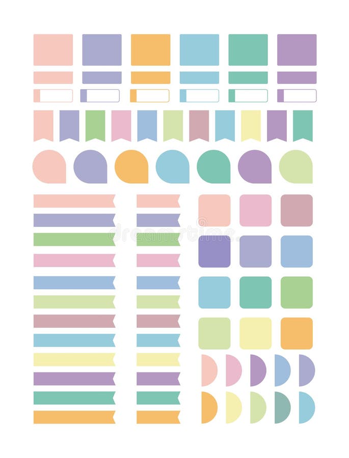 Digital Blank Planner Template Stock Illustration - Illustration of ...