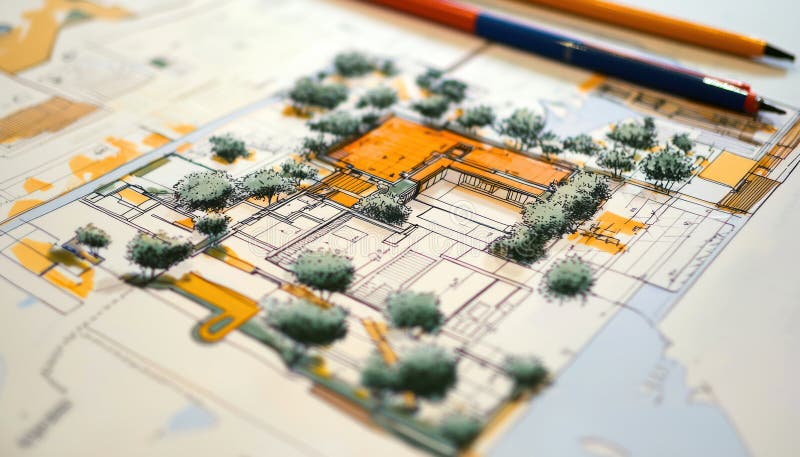 Digital Planning Session Focusing on Architectural Floor Plans with ...