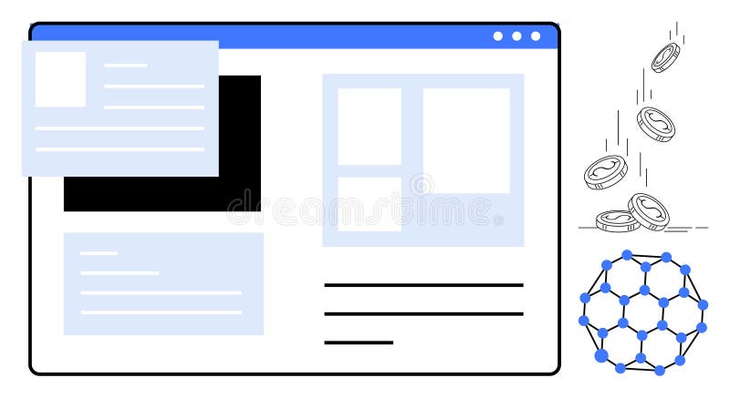 Floating Digital Interface Cards Stock Illustrations – 15 Floating ...