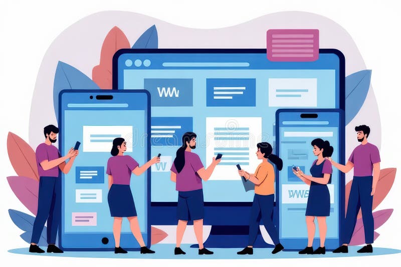 Digital Platforms and Modern Subscription Services Stock Illustration ...