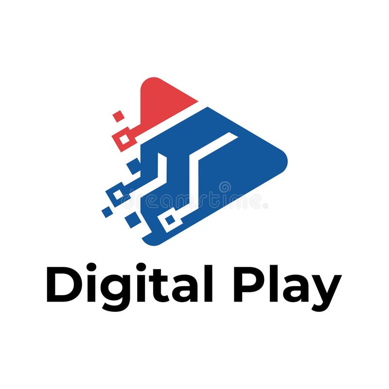 Digital Play Pixel Circuit Modern Technology Logo Template Stock Vector ...