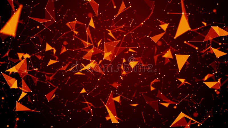 Digital Plexus of Glowing Lines, Dots and Triangles. Abstract Background. Connection of ...