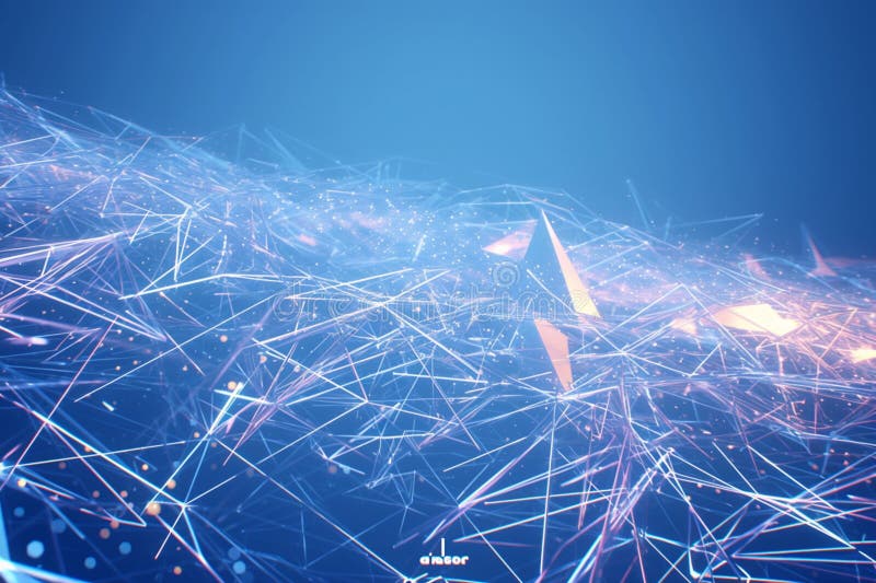 Digital Plexus Rendered in 3D, Creating Mesmerizing Abstract Backdrop ...