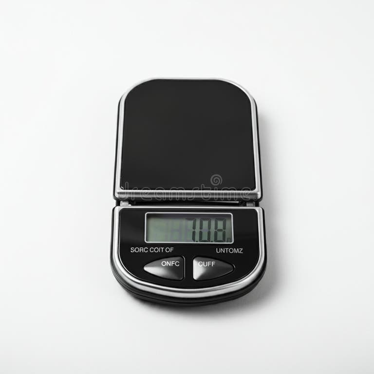 Digital Pocket Scale with a Sleek Black and Silver Design on a White ...