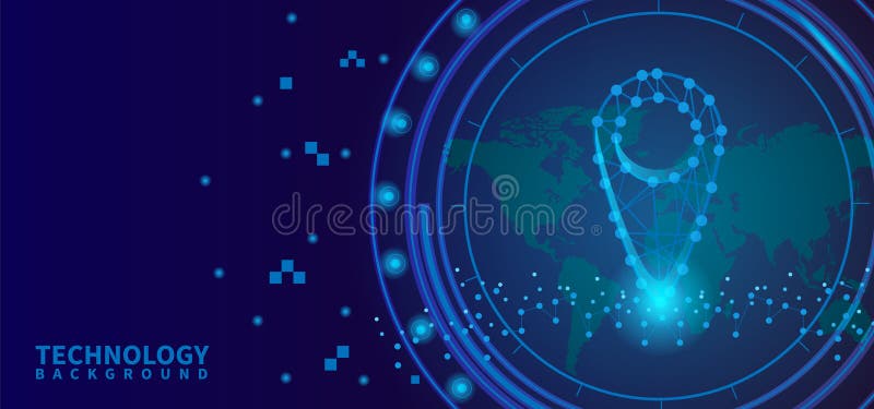 Digital Pointer Technology Design Background on Blue Stock Illustration ...