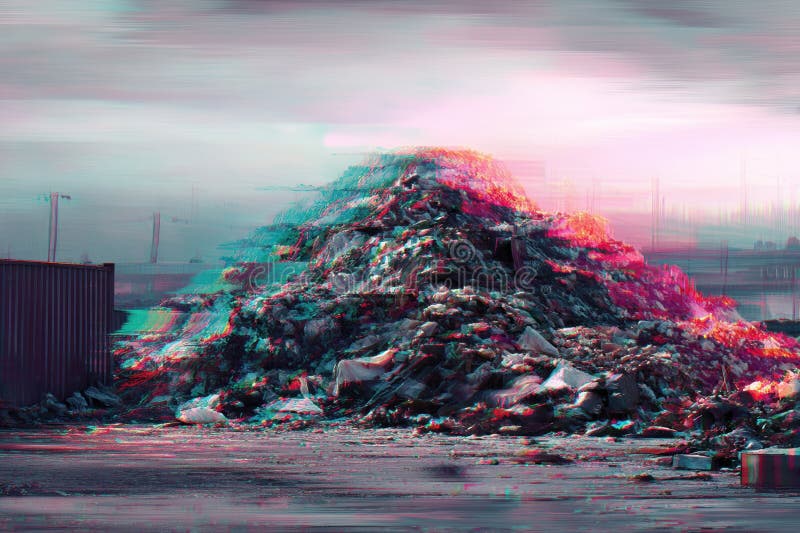 Digital Pollution Represented through Glitch Art Effect on a Trash Pile ...