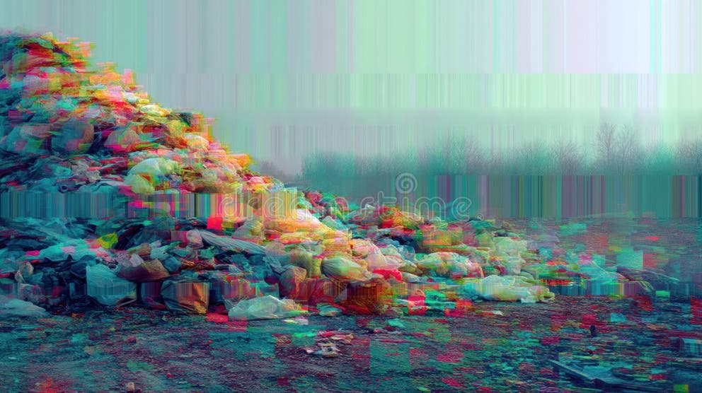 Digital Pollution Represented through Glitch Art Effect on a Vibrant ...
