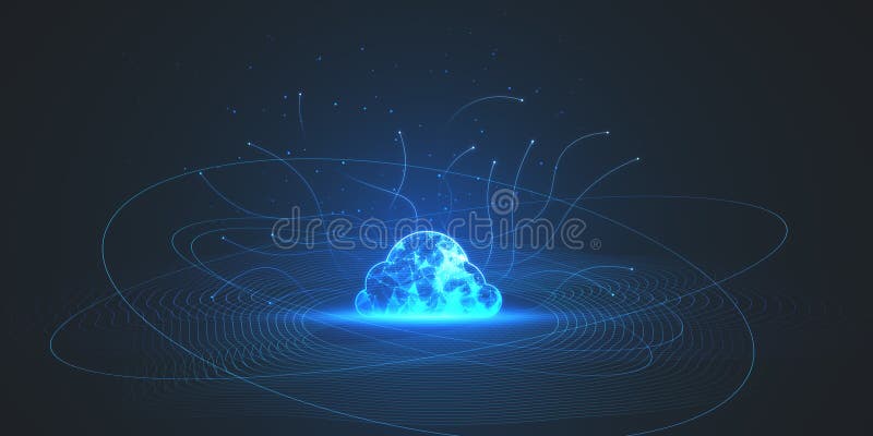 Digital Polygonal Cloud with Lines on Texture. Cloud Storage and ...