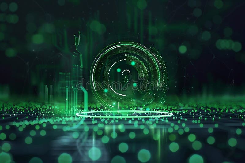 Digital Portal with Green Light Stock Illustration - Illustration of ...