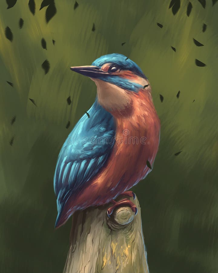 Digital Portrait of the Bird Stock Illustration - Illustration of ...