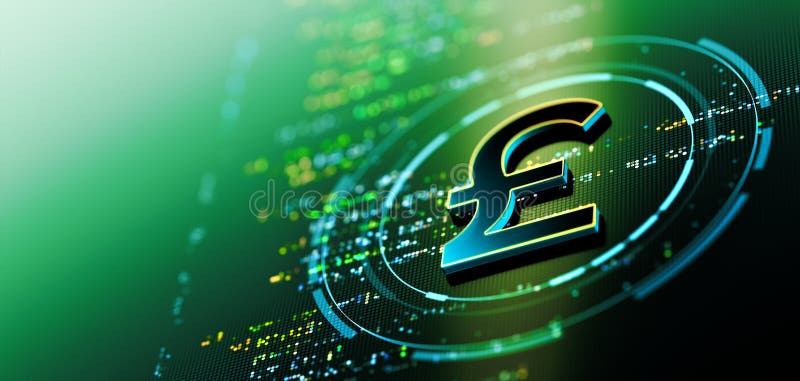 Digital Pound Currency Symbol - UK Financial Technology Concept Stock ...