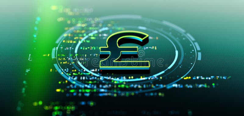 Digital Pound Currency Symbol - UK Financial Technology Concept Stock ...