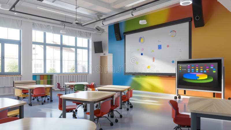 Digital Presentation Boards for Modern Classrooms Stock Illustration ...