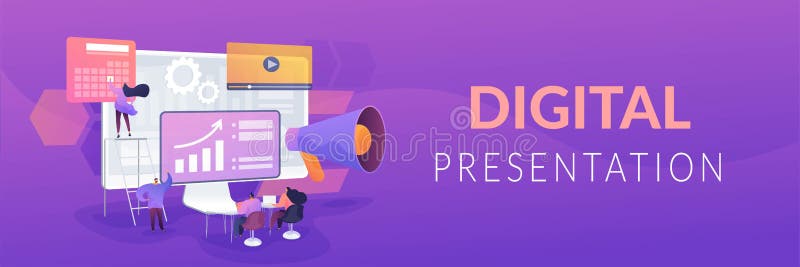 Digital Presentation Concept Banner Header Stock Vector - Illustration ...