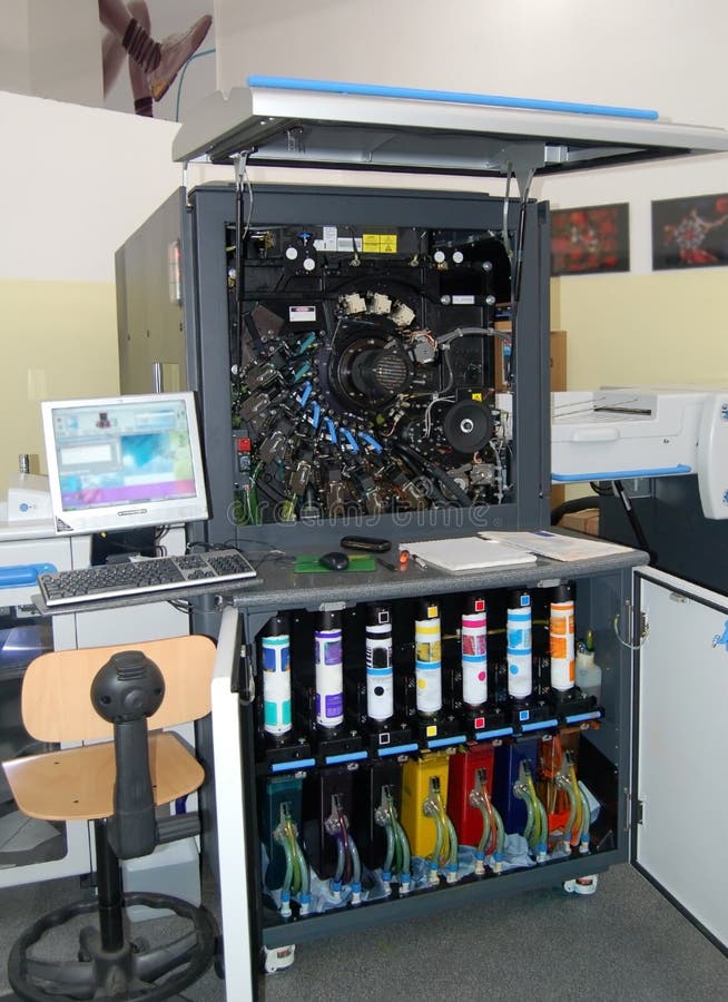 Digital Offset Printing - Four Color Press Stock Image - Image of ...