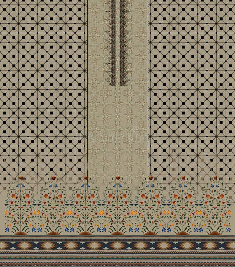 Digital Print Designs for Ladies Shirt Front Bage Stock Photo - Image ...