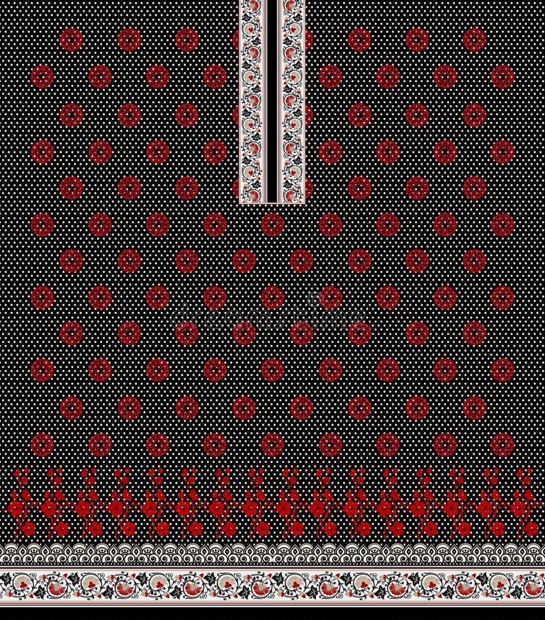 Digital Print Designs for Ladies Shirt Front New Stock Illustration ...