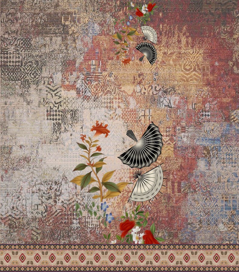 Digital Print Designs for Ladies Shirt Front New Stock Illustration ...