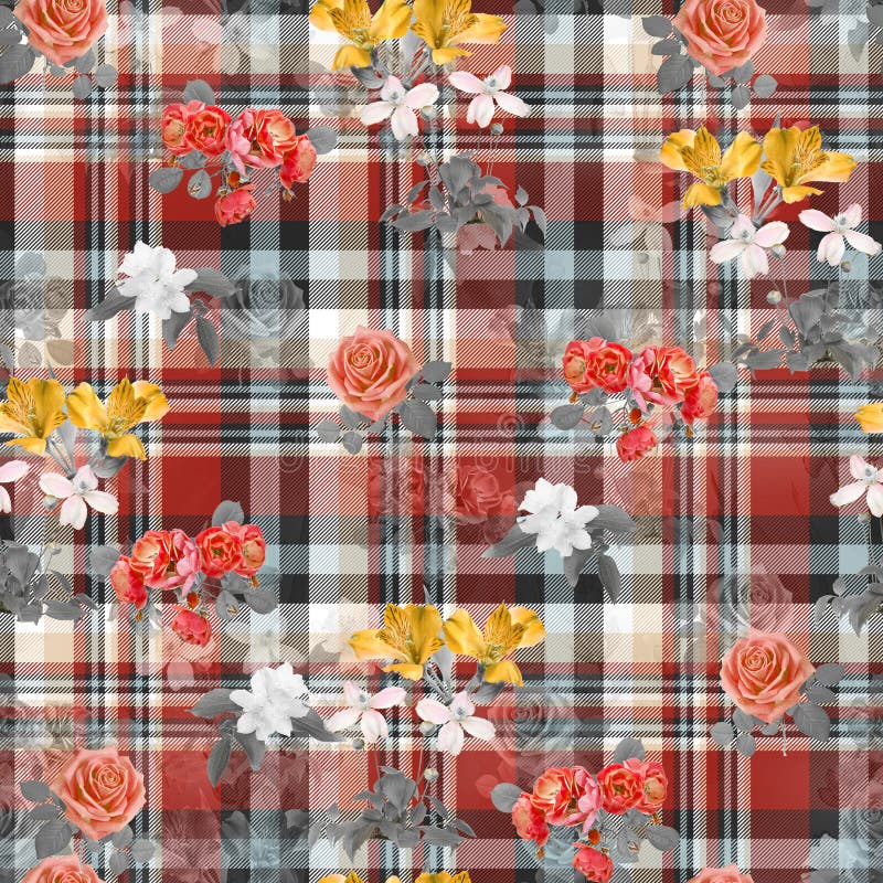 Digital Print Flower Pattern Design Stock Illustration - Illustration ...