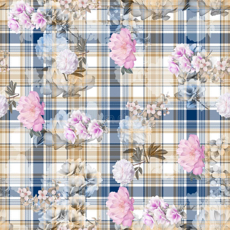 Digital Print Flower Pattern Design Stock Illustration - Illustration ...