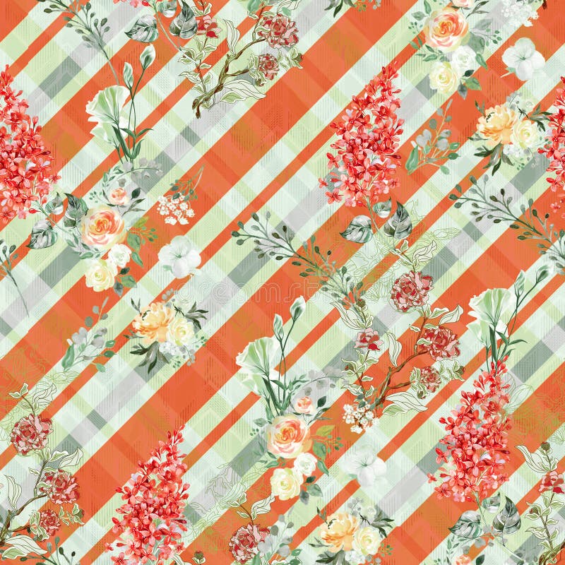 Digital Print Flower Pattern Design Stock Illustration - Illustration ...