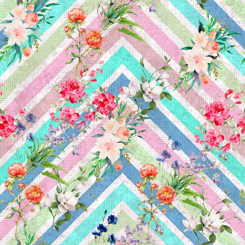 Seamless Flower Pattern Design for Digital Print Fabric Multicolored ... Seamless Flower Pattern Design for Digital Print Fabric Multicolored ...