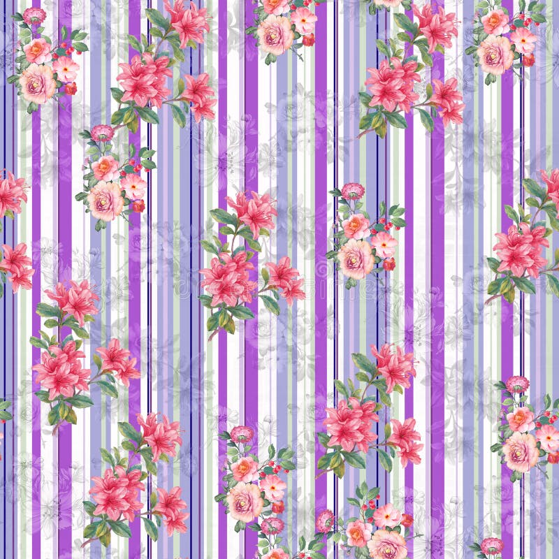 Digital Print Flower Pattern Design Stock Illustration - Illustration ...