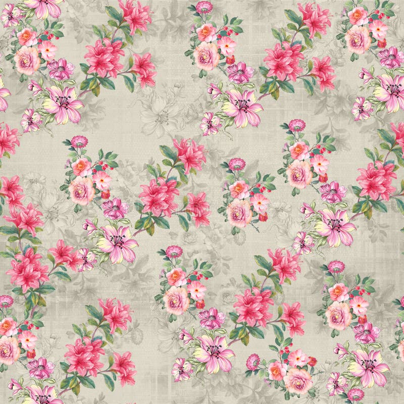 Digital Print Flower Pattern Design Stock Illustration - Illustration ...
