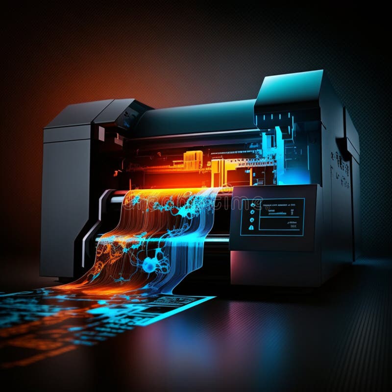Digital Printer Printing, Generative AI Stock Illustration ... Digital Printer Printing, Generative AI Stock Illustration ...