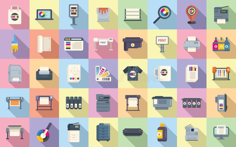 Commercial Printing Icons Stock Illustrations – 330 Commercial Printing ...