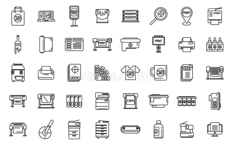 Commercial Printing Icons Stock Illustrations – 330 Commercial Printing ...