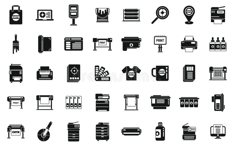 Commercial Printing Icons Stock Illustrations – 330 Commercial Printing ...