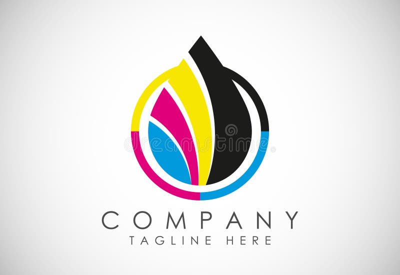 Digital Printing Logo Design Template. Logo for Print Shop Polygraph ...