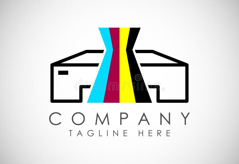 Digital Printing Logo Design Template. Logo for Print Shop Polygraph ...