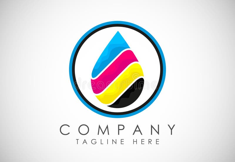 Digital Printing Logo Design Template. Logo for Print Shop Polygraph ...